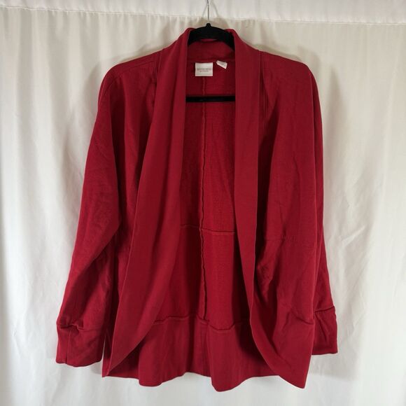 Chico's | Sweaters | Weekends By Chicos Cardigan Womens Large Red Open ...